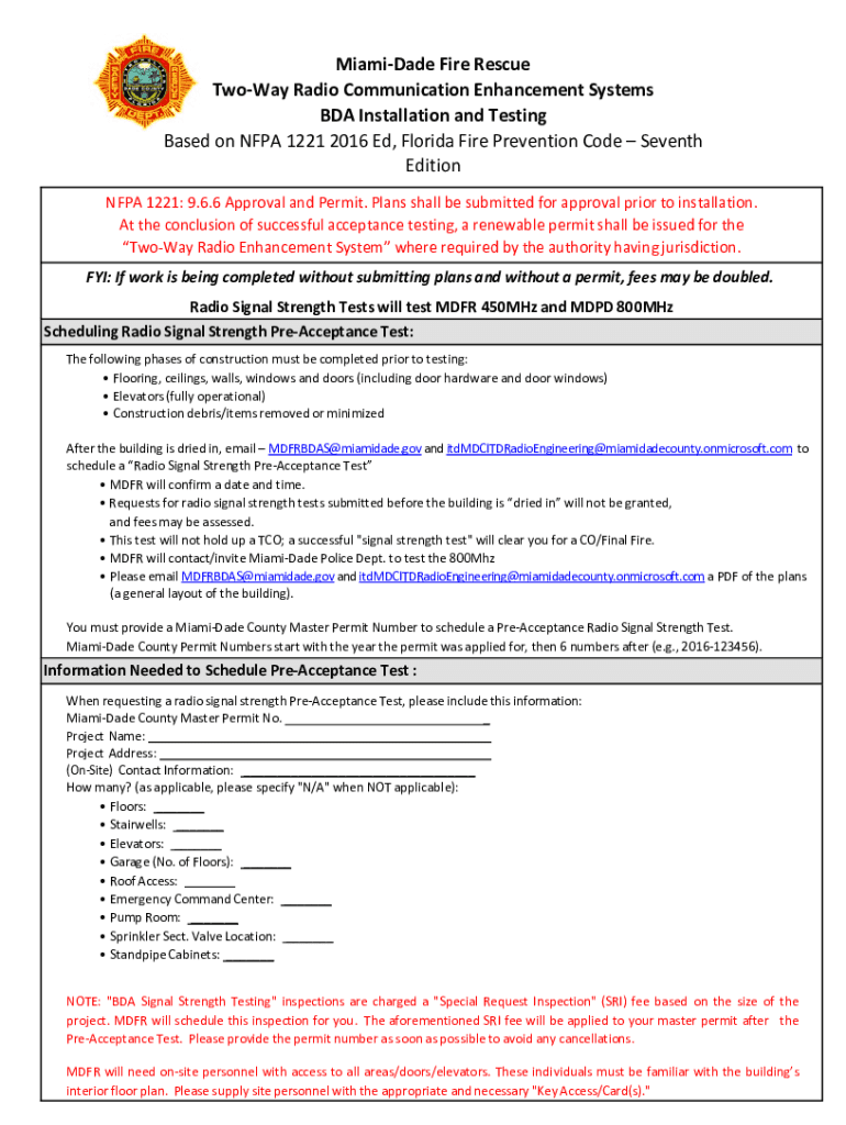 Fillable Online Miami-Dade Fire Rescue Two-Way Radio Communication ...