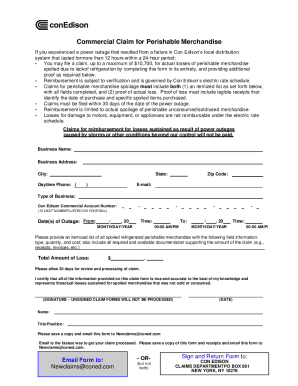 Fillable Online Commercial Spoilage Claim Form Fax Email Print - pdfFiller
