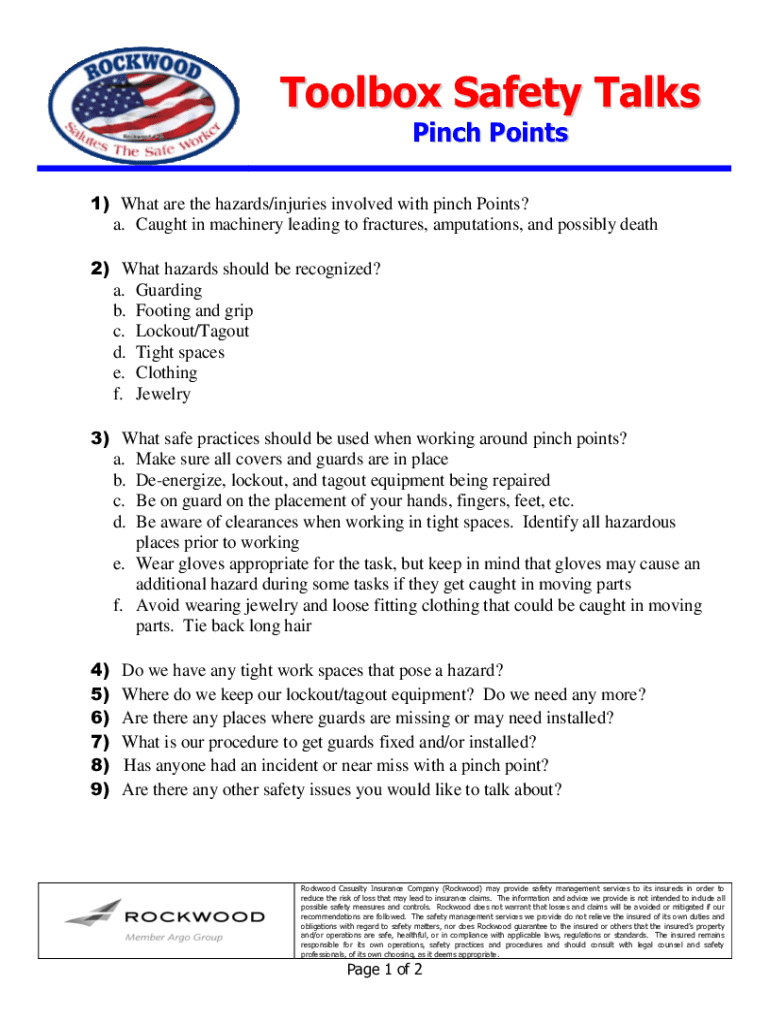 Fillable Online What Are Pinch Point Hazards? 6 Examples And How To ...