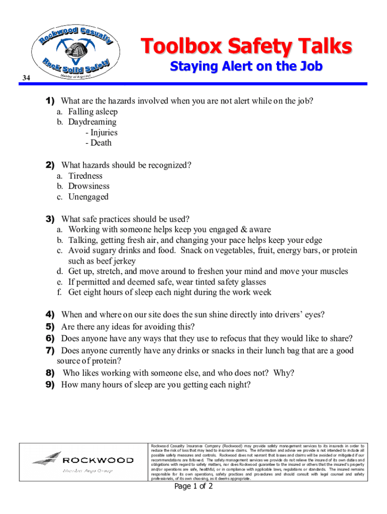 Fillable Online d1hks021254gle cloudfront Rockwood Toolbox Safety Talks ...