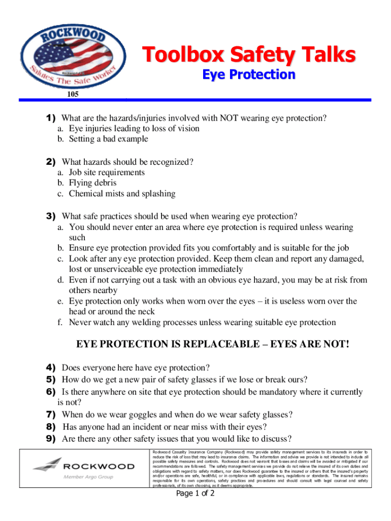 Fillable Online Eye Injury Prevention Safety Fact Sheet Fax Email Print ...