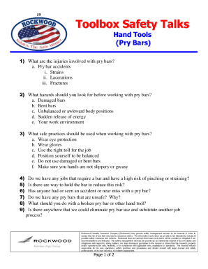 Fillable Online Hand Injuries - Part 3 - Hand Tools - Safety Toolbox ...