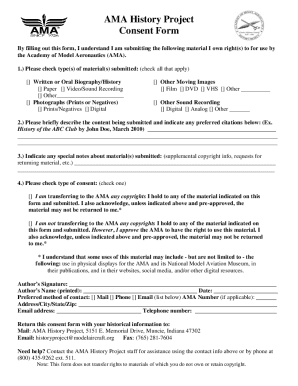 Fillable Online AMA History Project Consent form Fax Email Print ...