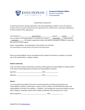 Fillable Online Advisory Board Agreement: Definition & Sample Fax Email ...