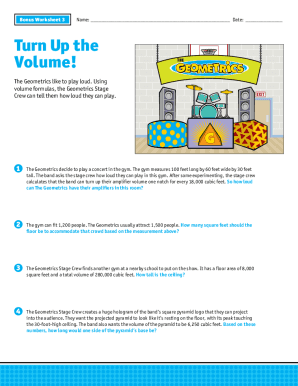 Fillable Online Turn Up the Volume! Bonus Worksheet Fax Email Print ...
