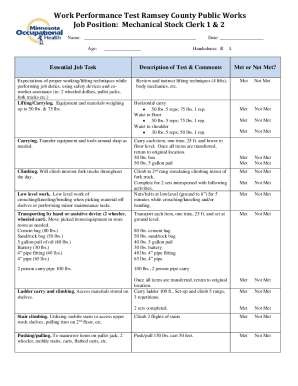 Fillable Online Work Performance Test Ramsey County Public Works Job ...