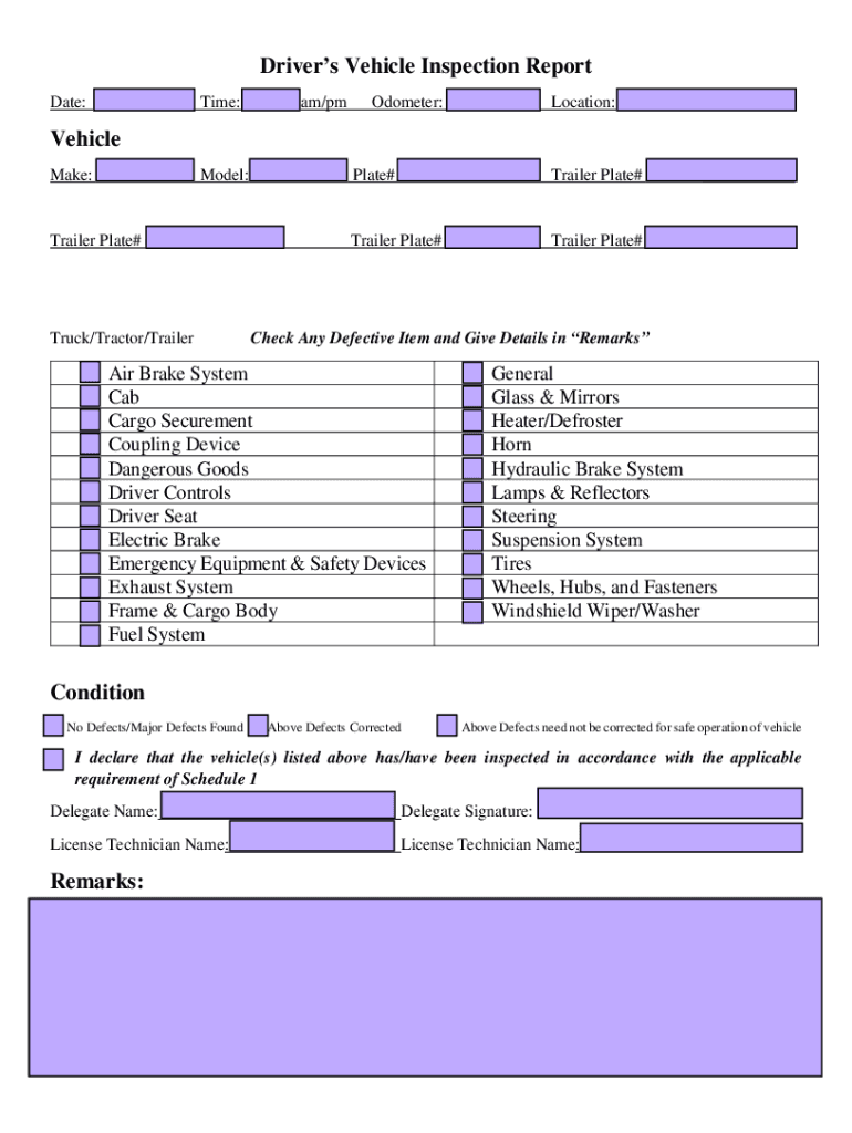 Fillable Online What is DVIR (Driver Vehicle Inspection Report)? Fax ...