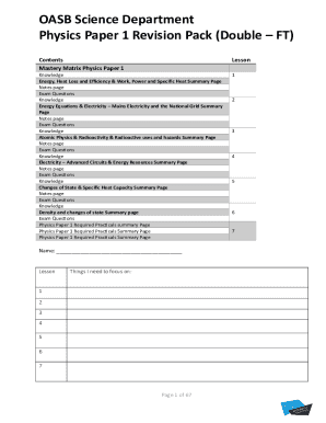 Fillable Online GCSE Combined Science (Physics) Paper 1 Revision ...