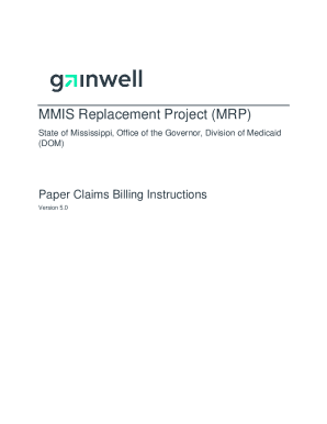 Fillable Online medicaid ms Paper Claims Billing Instructions Fax Email ...