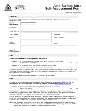 Fillable Online Acid sulfate soils self-assessment form Fax Email Print - pdfFiller