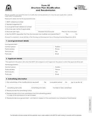 Fillable Online Form 5E Structure plan modification and resubmission ...
