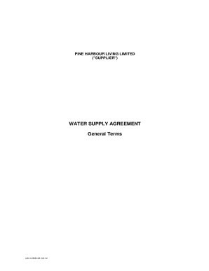 Fillable Online . Water Supply Agreement Fax Email Print - pdfFiller