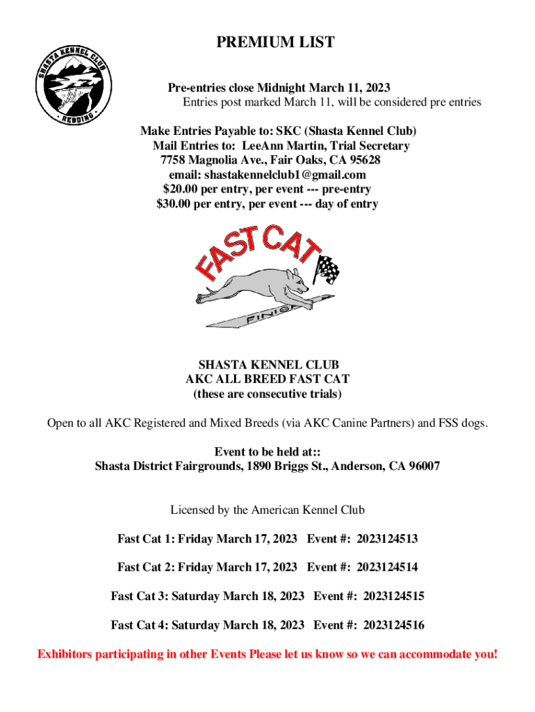 Fillable Online Shasta Kennel ClubAll breed Dog Club Fax Email Print ...