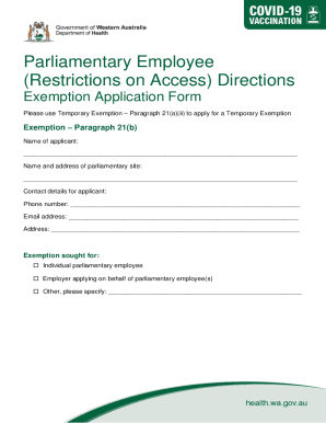 Fillable Online Parliamentary Employee (Restrictions on Access ...