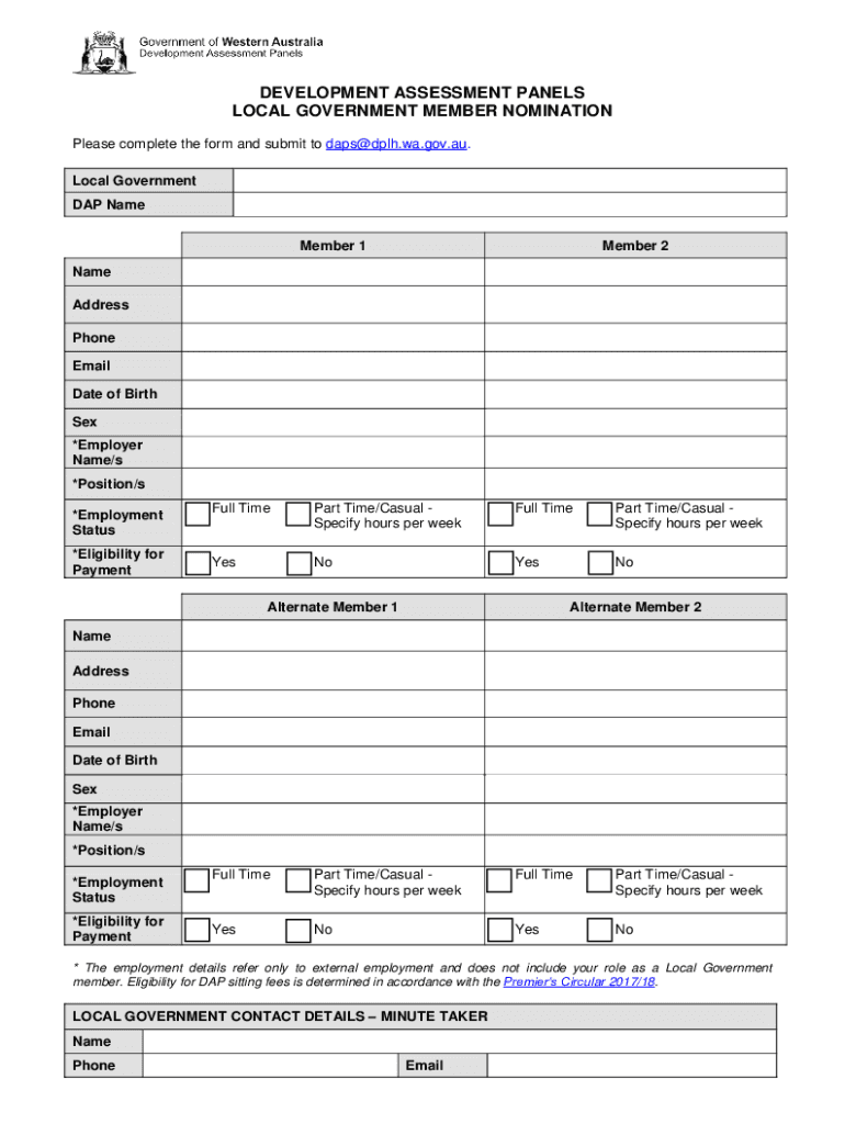 Fillable Online Development Assessment Panels publications, fees, forms ...