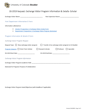 Fillable Online DS-2019: Certificate of Eligibility for Exchange Visitor (J-1 ... Fax Email ...