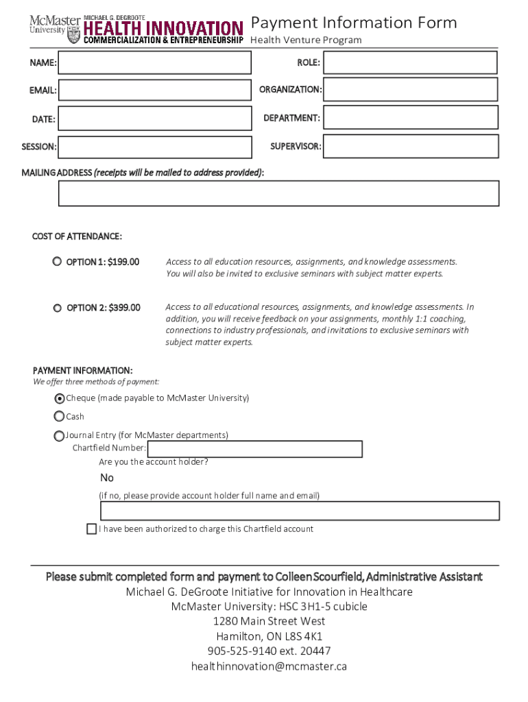 Fillable Online Payment Information Form Fax Email Print - pdfFiller