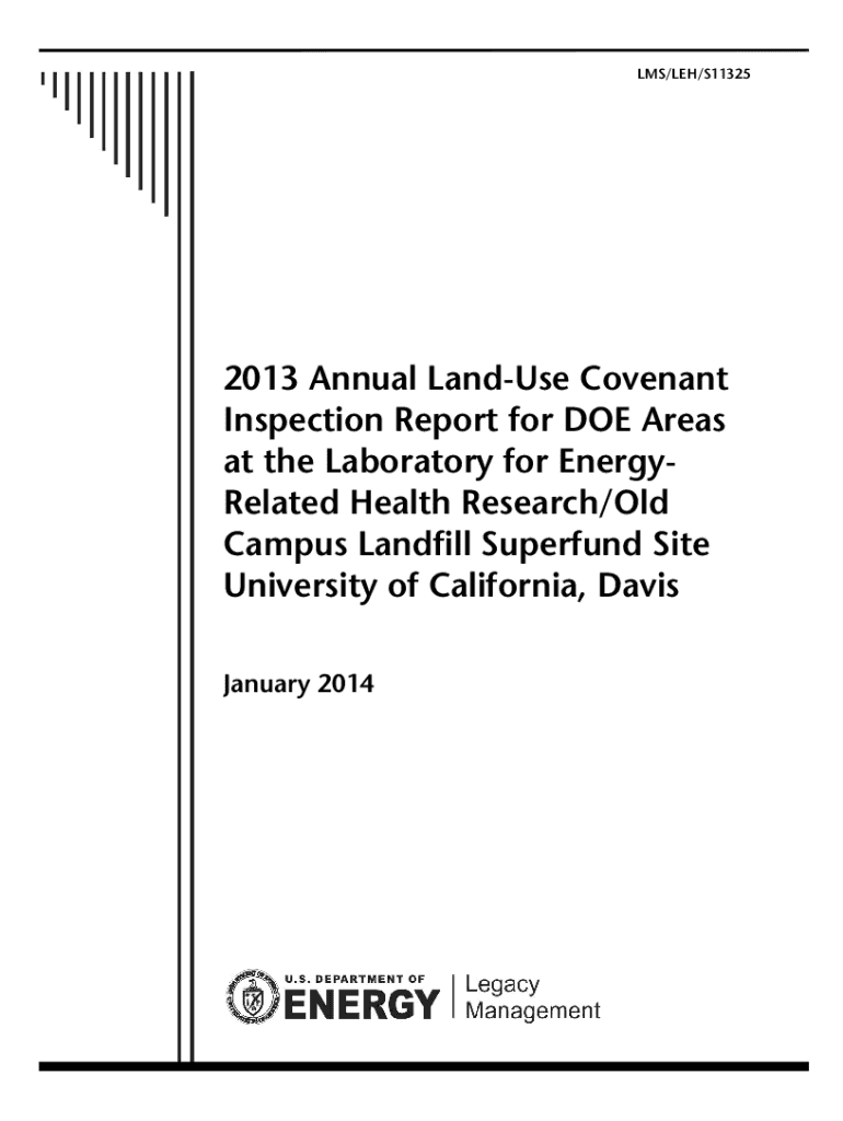 Fillable Online Annual Land-Use Covenant Inspection Report at the LEHR ...