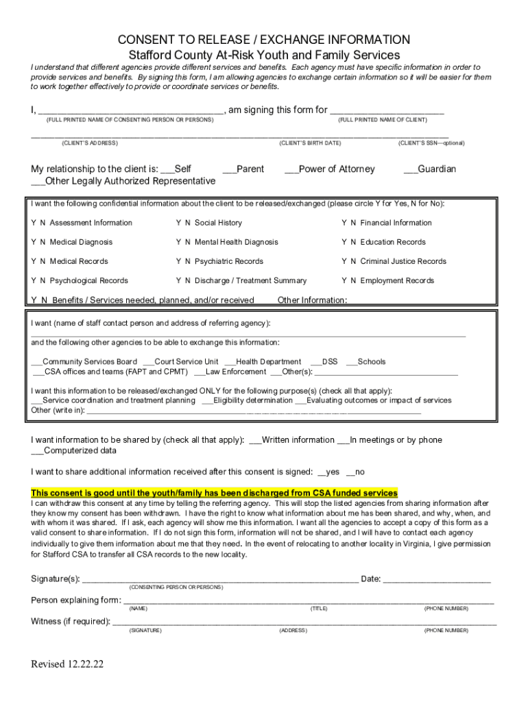 Fillable Online Foster Care Policies - Office of Children and Family ...