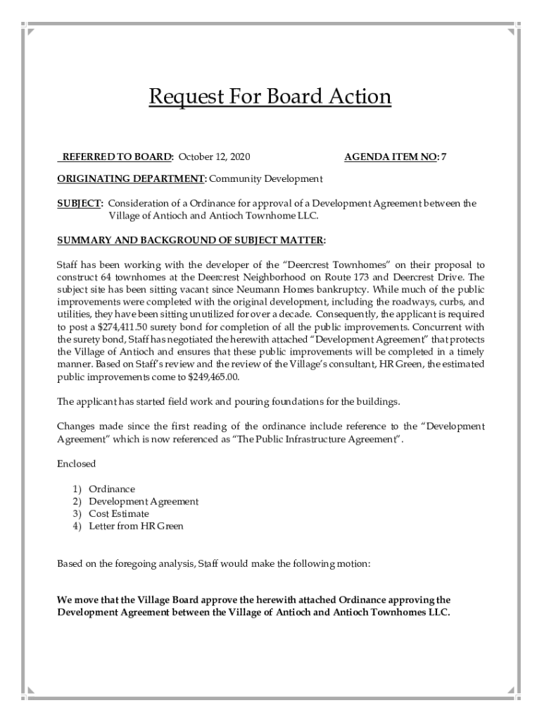 Fillable Online Community development agreement : model regulations ...