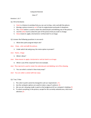 Fillable Online Computer Revision Class 3rd Revision 1 ch 7 Q1. Fill in ...