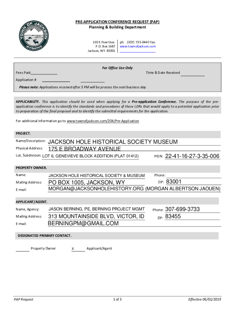 Fillable Online 175 E Broadway Ave. - Grading Pre-application ...