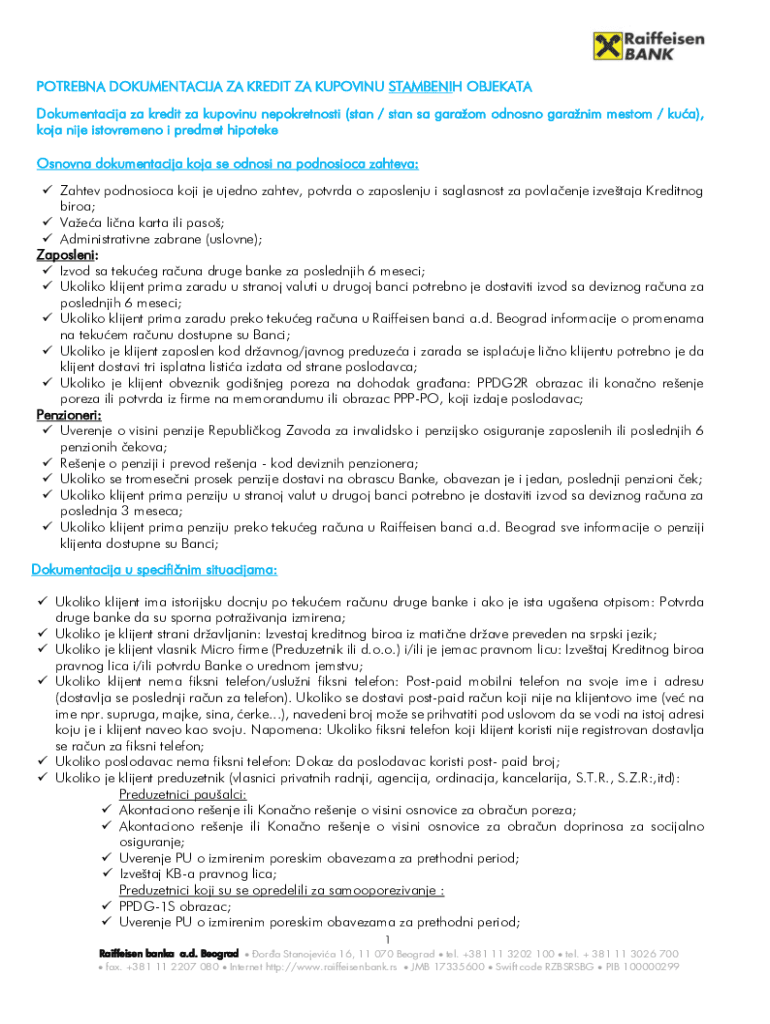 Fillable Online ta je sve potrebno od dokumentacije kada se kupuje stan ... Fax Email Print ...