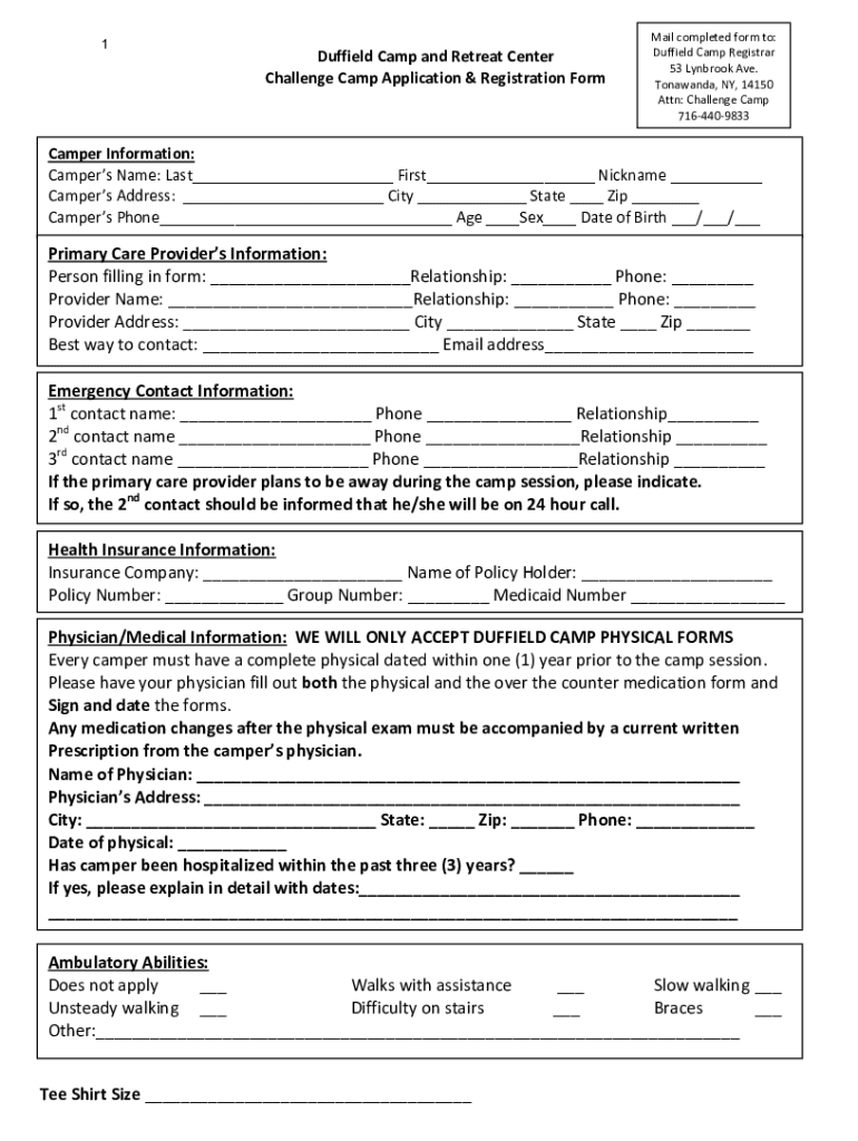 Fillable Online Mail completed form to: Fax Email Print - pdfFiller