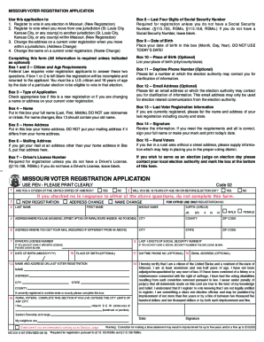 Fillable Online FAQs Voter Registration - Missouri Secretary of State ...