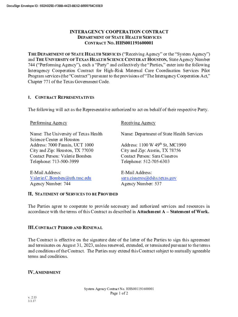 Fillable Online Interagency and Intrasystem Cooperation Contract Forms ...