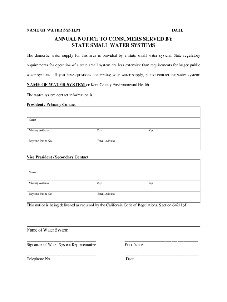 Fillable Online Strategy for State Small Water Systems, Domestic Wells ...