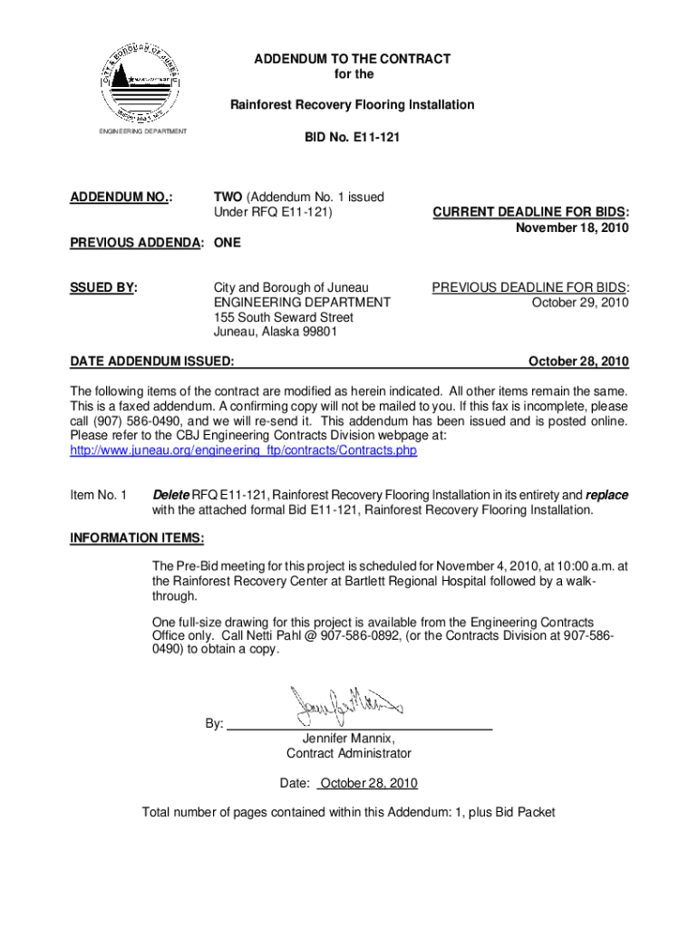 Fillable Online Addendum 2 Request for Information Questions and ...