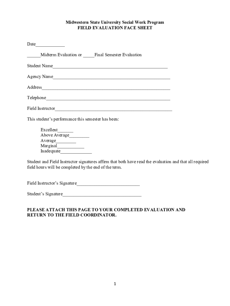 Fillable Online Field Evaluation Form Fax Email Print - pdfFiller