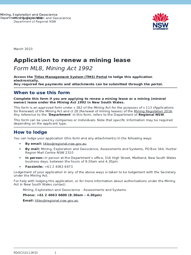 Mining and Exploration Titles Management System Doc Template | pdfFiller