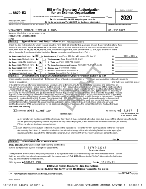 Fillable Online 2020-2023 Form IRS 8879-EO Fill Online, Printable ...