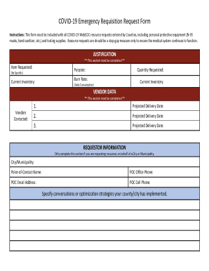 Fillable Online COVID19 Emergency Requisition Request Form (Word) Fax Email Print - pdfFiller