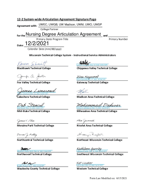 Fillable Online 12-2 System-wide Articulation Agreement Signature Page ...