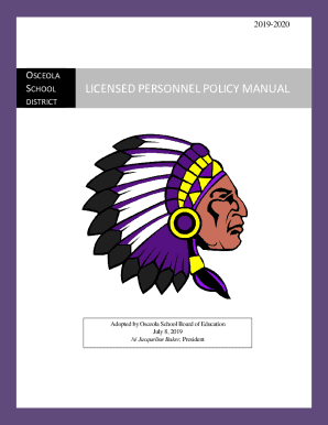 Fillable Online LICENSED PERSONNEL POLICY MANUAL Fax Email Print ...