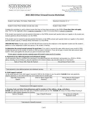 Fillable Online 2022-2023 Other Untaxed Income Worksheet Fax Email ...