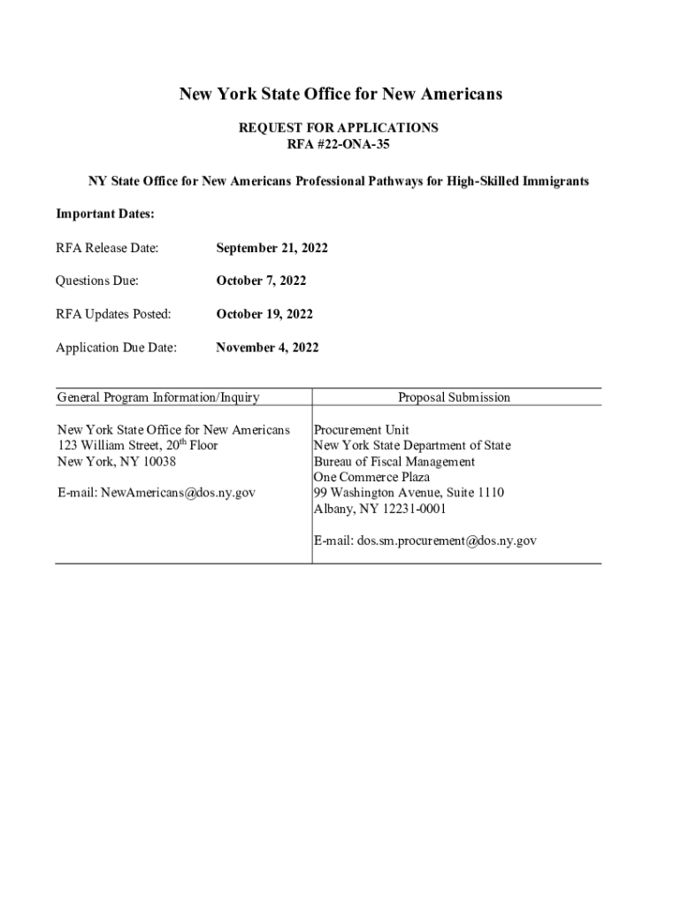 Fillable Online dos ny Funding Opportunities - NYC, Long Island, New ...