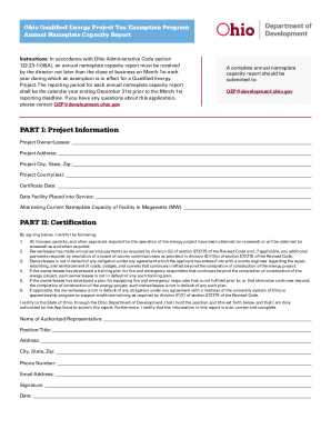 Fillable Online development ohio Qualified Energy Project Tax Abatements for Ohio Solar ... Fax ...
