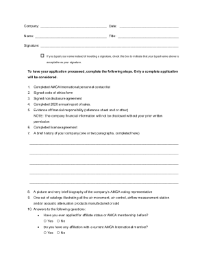 Fillable Online Application for AMCA Full Membership Outside of North ...