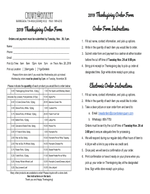 Fillable Online HOLIDAY ORDER FORM Fax Email Print - pdfFiller