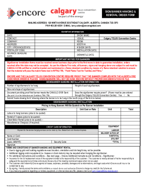 Fillable Online Encore - Banner Installation Form Fax Email Print ...