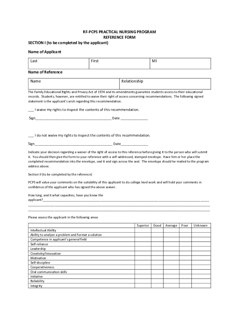 Fillable Online Personal Reference Forms Fax Email Print - pdfFiller