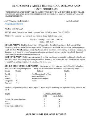 Fillable Online High School Equivalency (HSE) Certificate GED, HiSET ... Fax Email Print - pdfFiller