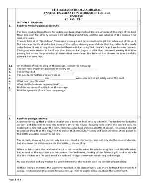Fillable Online ST THOMAS SCHOOL,SAHIBABAD ANNUAL EXAMINATION ... Fax ...