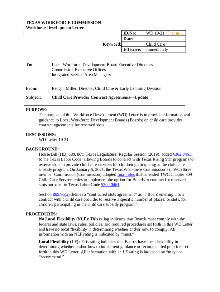 WD Letter 02-21, Change 1: Texas Rising Star Staff Education ... - twc ...