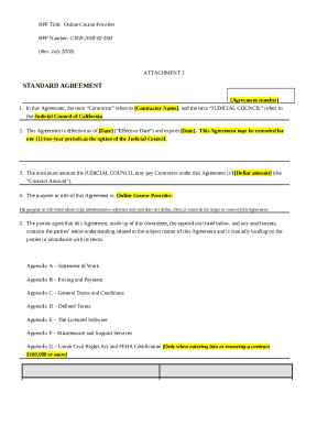 Standard Agreement Definition Doc Template | pdfFiller