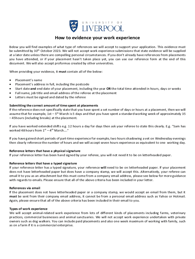 Fillable Online Work experience application form Fax Email Print ...